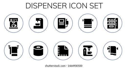Dispenser Icon Set 10 Filled Dispenser Stock Vector (Royalty Free ...