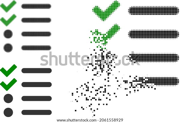 Dispersed Dot Check List Icon Halftone Stock Vector (Royalty Free ...