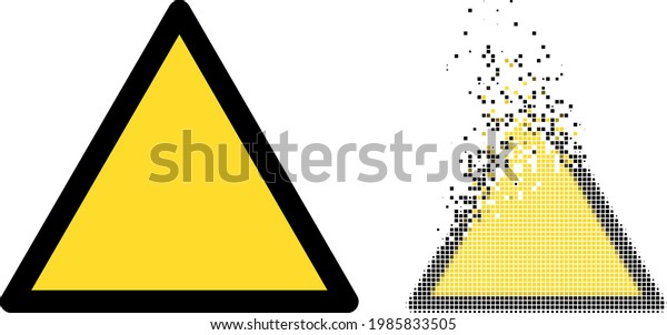 Dispersed Pixelated Warning Triangle Template Vector Stock Vector ...