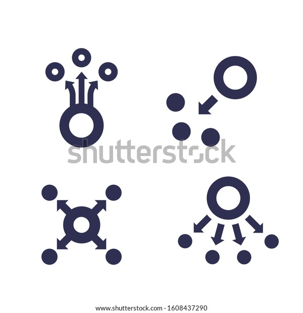 Dispersion Icons On White Vector: เวกเตอร์สต็อก (ปลอดค่าลิขสิทธิ์ ...