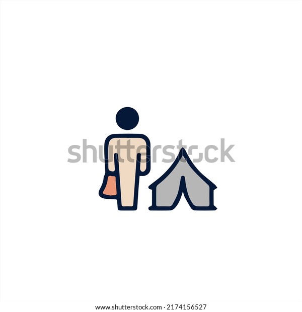 Displaced Persons Camp Icon Design Stock Stock Vector (Royalty Free ...