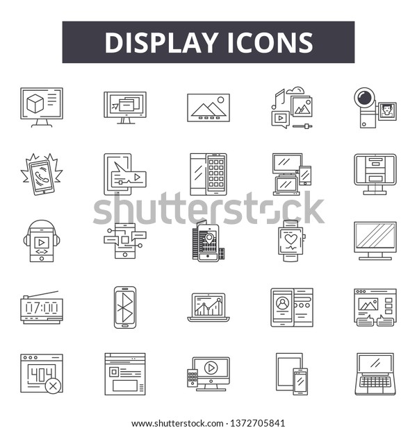 Display Line Icons Signs Vector Set Stock Vector (Royalty Free ...