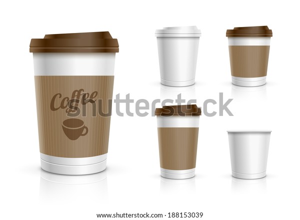 Disposable Coffee Cups Collection Vector Illustration Stock Vector ...