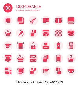 Disposable Icon Set Collection 30 Filled Stock Vector (Royalty Free ...