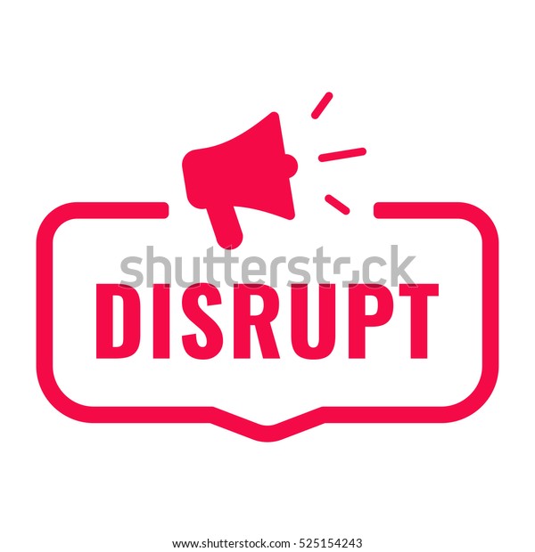 Disrupt Badge Megaphone Icon Flat Vector Stock Vector (Royalty Free ...