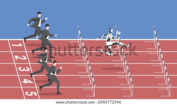 Disruption Business Competition Technology Concept Faster Stock Vector ...