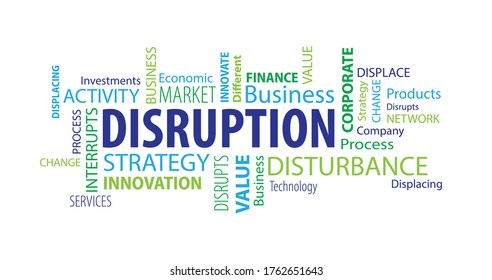 Disruption Word Cloud On White Background Stock Vector (Royalty Free ...