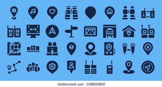 Distance Icon Set 32 Filled Distance Stock Vector (Royalty Free ...