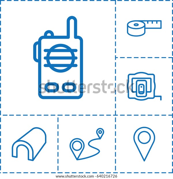 Distance Icon Set 6 Distance Outline Stock Vector (Royalty Free ...