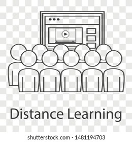 Distance Learning On Transparency Background Flat Stock Vector (Royalty ...