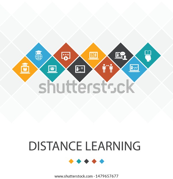 Distance Learning Trendy Ui Template Infographics Stock Vector (Royalty ...