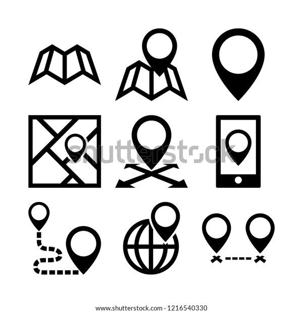Distance Map Pins Stock Vector (Royalty Free) 1216540330 | Shutterstock