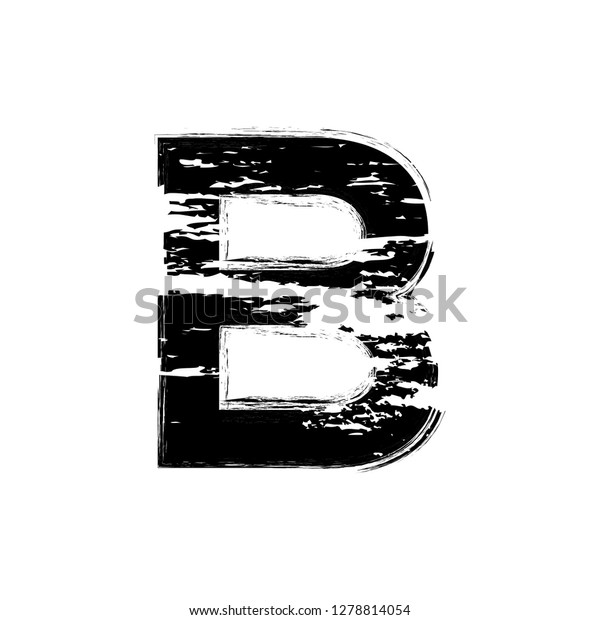 Distorted Letter B Vector Grunge B Stock Vector (Royalty Free ...