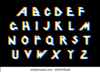 Distortion Alphabetvector Distorted Glitch Font Trendy Stock Vector ...