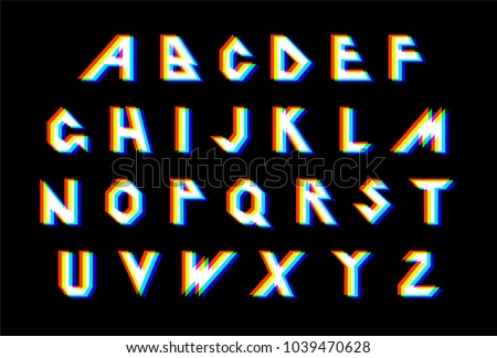 Distortion Alphabet Vector Distorted Glitch Font Trendy Stock Vector ...