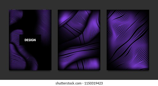 Distortion Stripes Abstract Backgrounds Vibrant Gradient Stock Vector ...