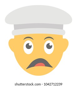 Distraught Smiley Weary Face Expression Via Stock Vector (Royalty Free ...