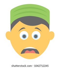 Distraught Smiley Weary Face Expression Via Stock Vector (Royalty Free ...