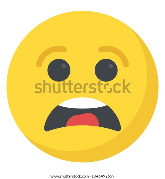 Distraught Smiley Weary Face Expression Via Stock Vector (Royalty Free ...