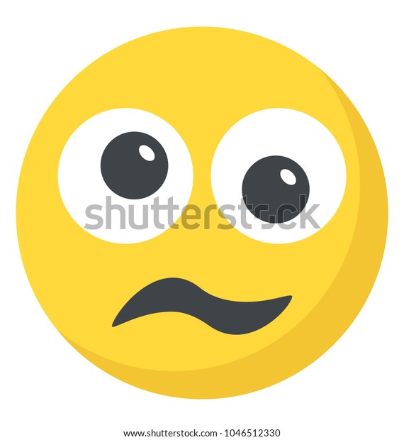 Distraught Smiley Weary Face Expression Via Stock Vector (Royalty Free ...