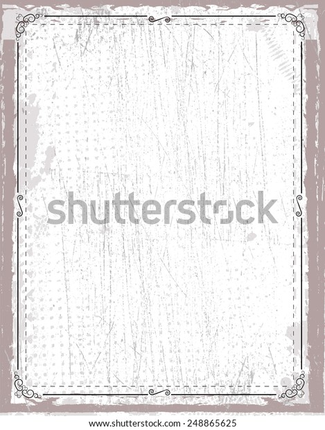 Distress Texture with Vector Calligraphic Swirl Border Frame. Vintage ...
