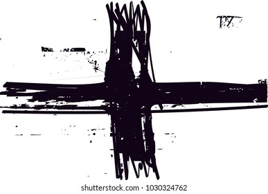 Distressed Background Black White Texture Cross Stock Vector (Royalty ...