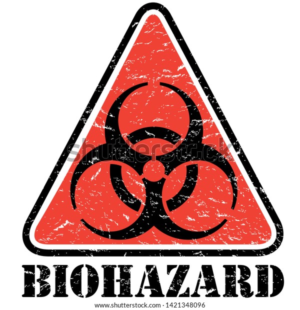 Distressed Biohazard Triangle Sign Biological Waste Stock Vector ...