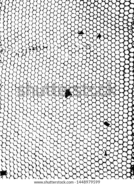 Distressed Honeycomb Vector Illustration Black White Stock Vector ...