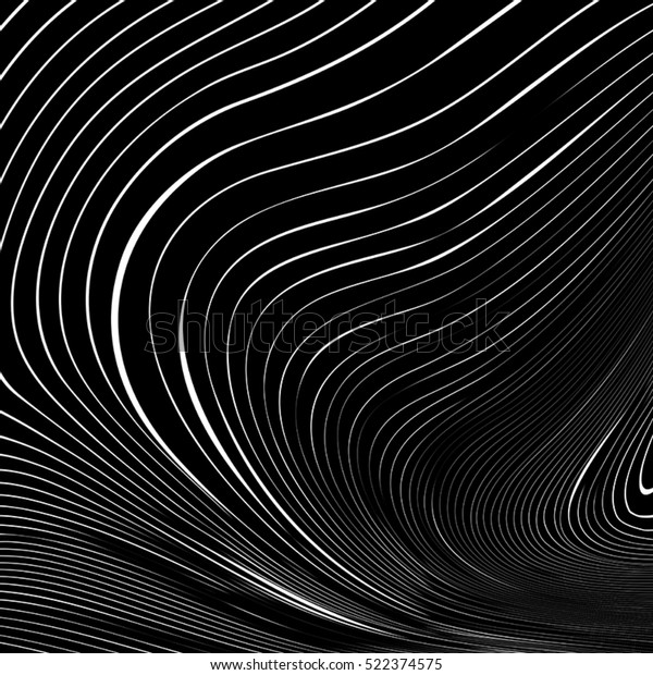 Distressed Lines Wavy Black White Overlay Stock Vector (Royalty Free ...