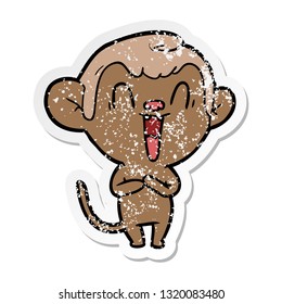 caricatura de mono riéndose: vector de stock (libre de regalías ...