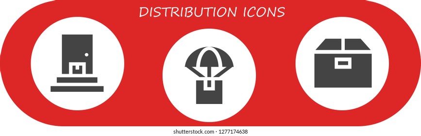 Distribution Icon Set 3 Filled Distribution Stock Vector (Royalty Free ...