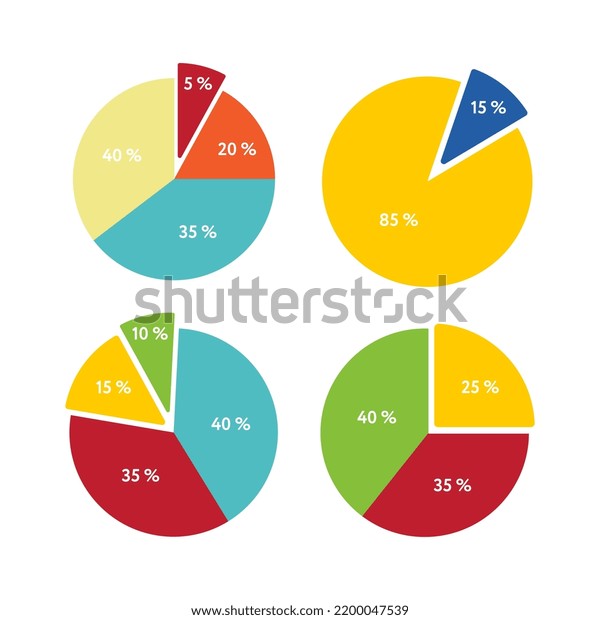 Distribution Percent Pictograms Set Vector Illustration Stock Vector ...