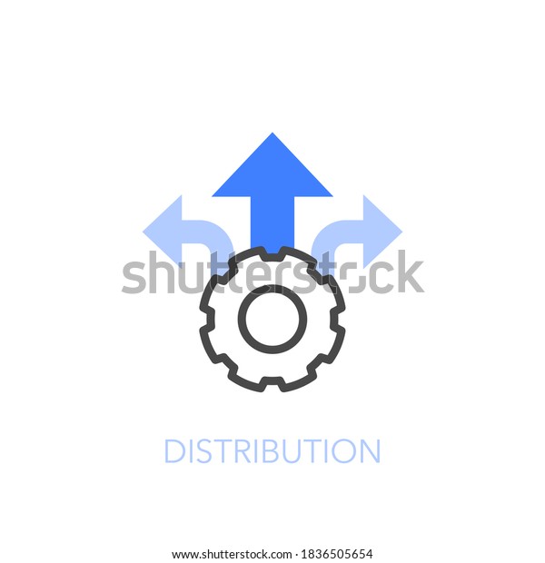 Distribution Symbol Cogwheel Direction Indicators Easy Stock Vector ...