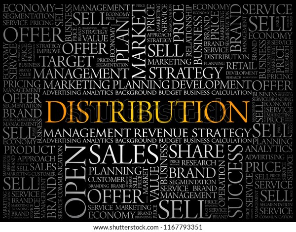 Distribution Word Cloud Collage Business Concept Stock Vector (Royalty ...