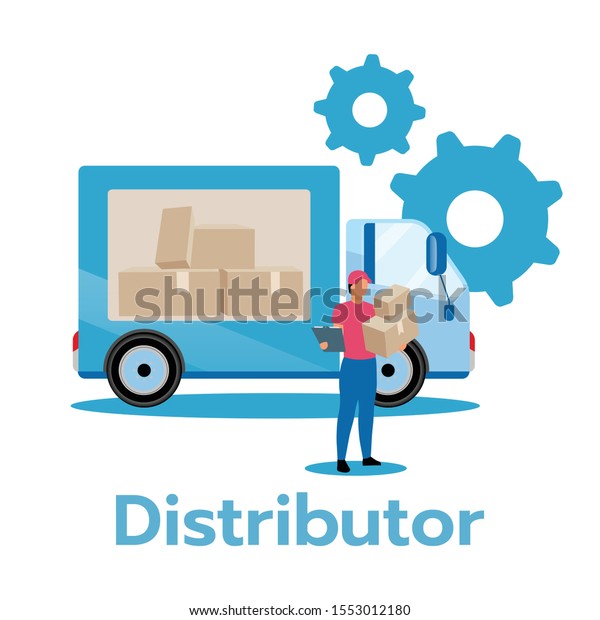 Distributor Flat Vector Illustration Producer Service Stock Vector ...