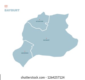 District Map Bayburt Province Turkey Stock Vector (Royalty Free ...