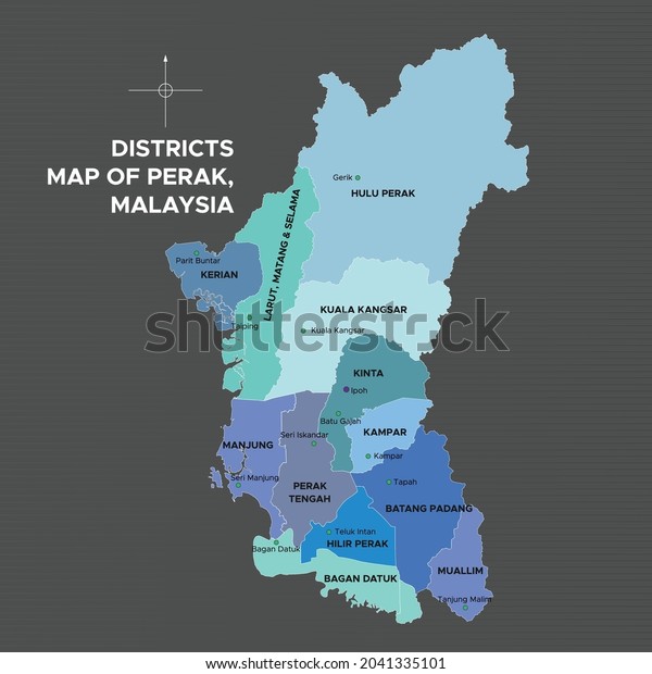 Districts Map Perak Malaysia Stock Vector (Royalty Free) 2041335101 ...