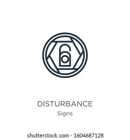Disturbance Icon Thin Linear Disturbance Outline Stock Vector (Royalty ...