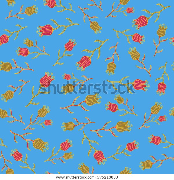 Ditsy Style Flower Vector Seamless Pattern Stock Vector (Royalty Free ...