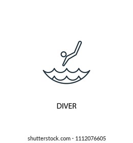 Diver Icon Simple Element Illustration Diver: ภาพประกอบสต็อก 1133961185 ...
