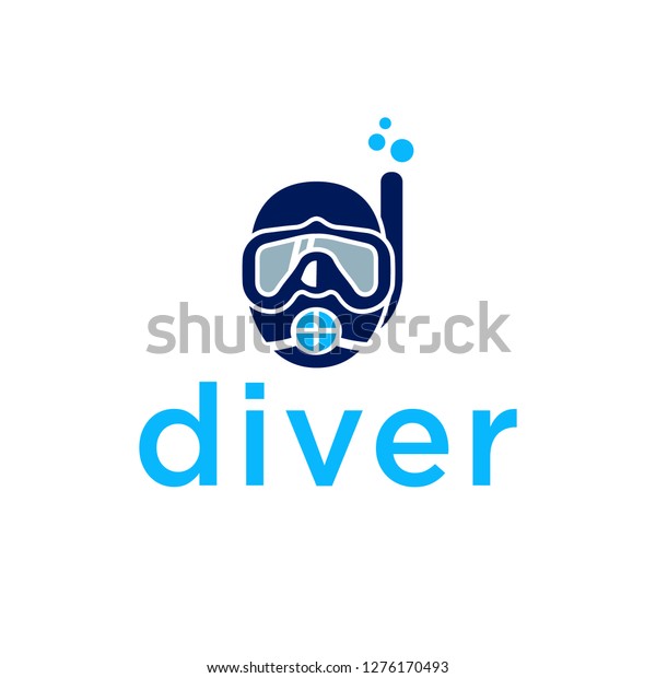 Diver Logo Design Inspiration 스톡 벡터(로열티 프리) 1276170493