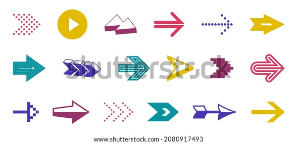 Diverse Arrow Cursors Vector Set Different Stock Vector (Royalty Free ...