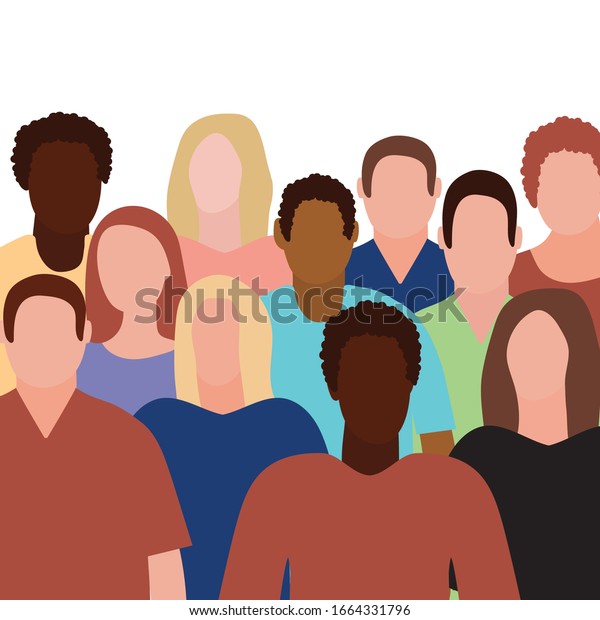 Diverse People Crowddifferent People Without Face: เวกเตอร์สต็อก (ปลอด ...