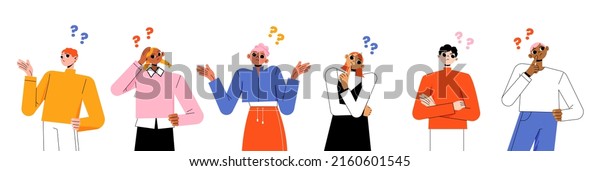 Diverse Wondering People Question Marks Vector: เวกเตอร์สต็อก (ปลอดค่า ...