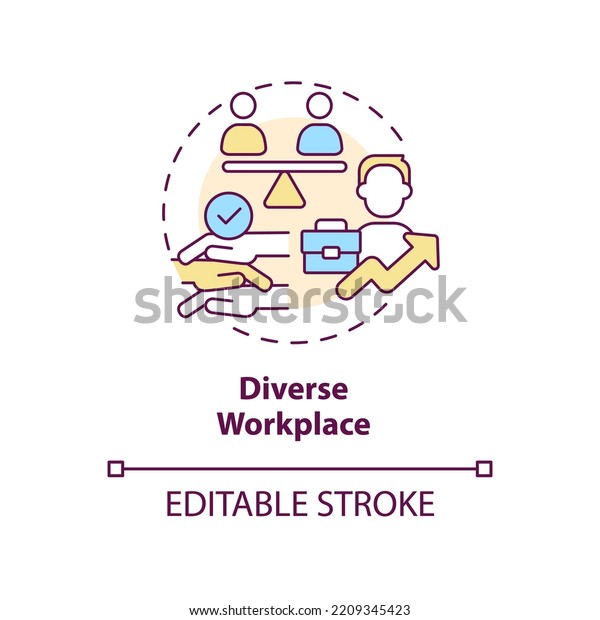 Diverse Workplace Concept Icon Team Diversity Stock Vector (Royalty ...