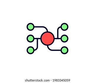 Diversification Line Icon Vector Symbol Trendy Stock Vector (Royalty ...