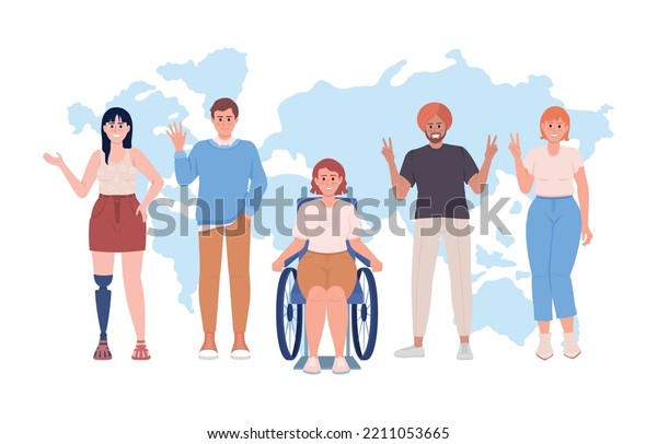 Diversity 2d Vector Isolated Illustration Social Stock Vector (Royalty ...
