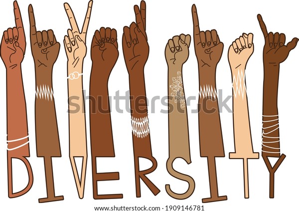 Diversity Awesome Equality Design Asl Sign Stock Vector (Royalty Free ...