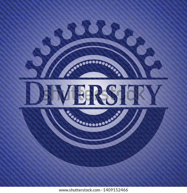 Diversity Badge Denim Texture Vector Illustration Stock Vector (Royalty ...