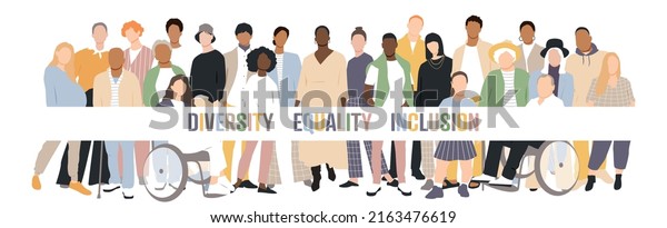Diversity Equality Inclusion Banner Flat Vector: vetor stock (livre de ...